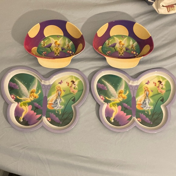 Disney | Dining | Tinker Bell Plate And Bowl Sets | Poshmark